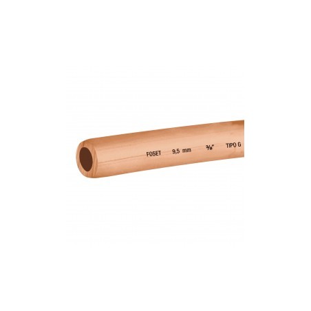 Tubo de cobre flexible, 3/8', rollo de 15 metros